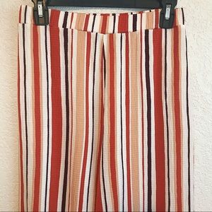 Pants & Jumpsuits | Rustic Striped High Waisted Wide Leg Cropped Pants ...